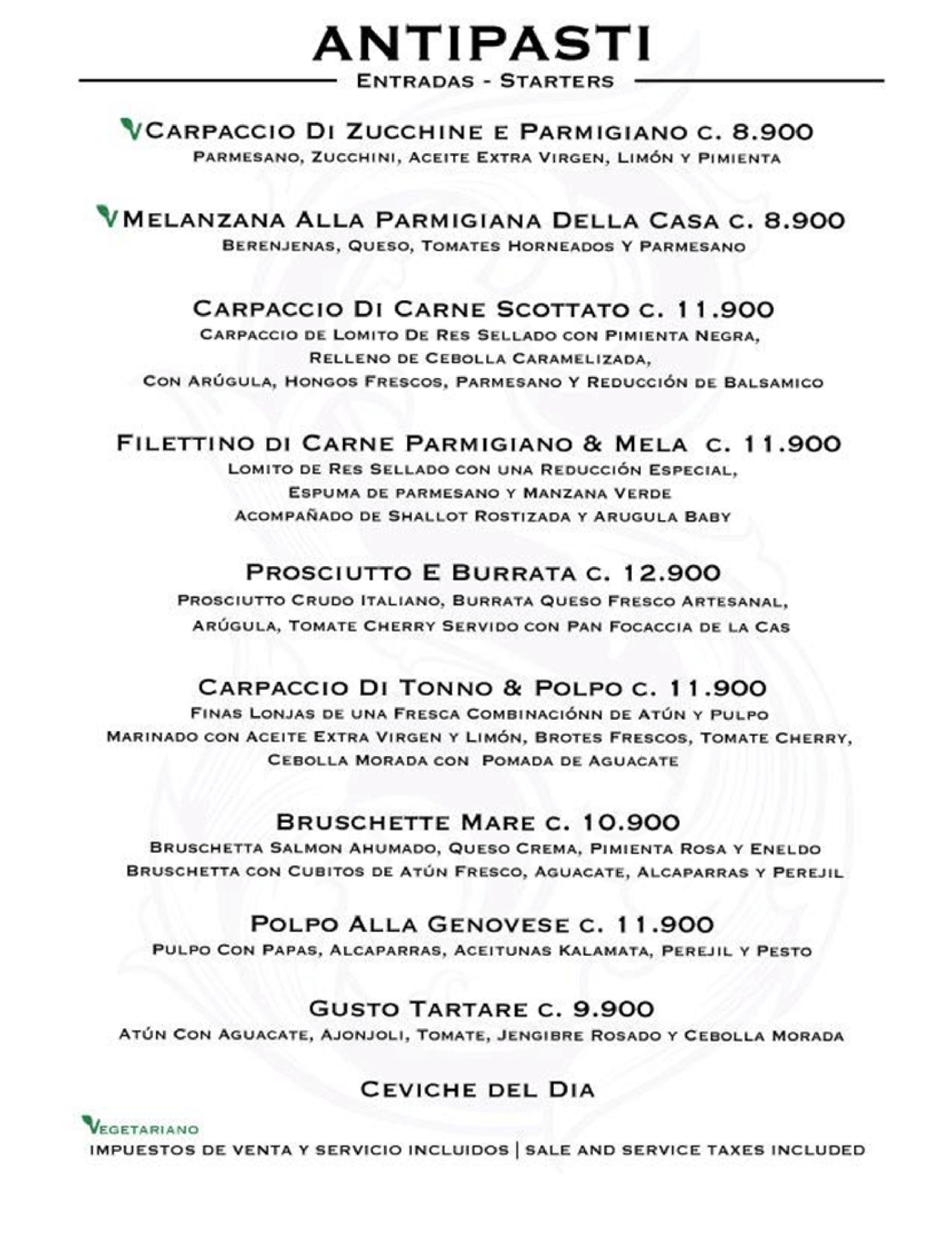 Nuestro menú - Gusto Lindora